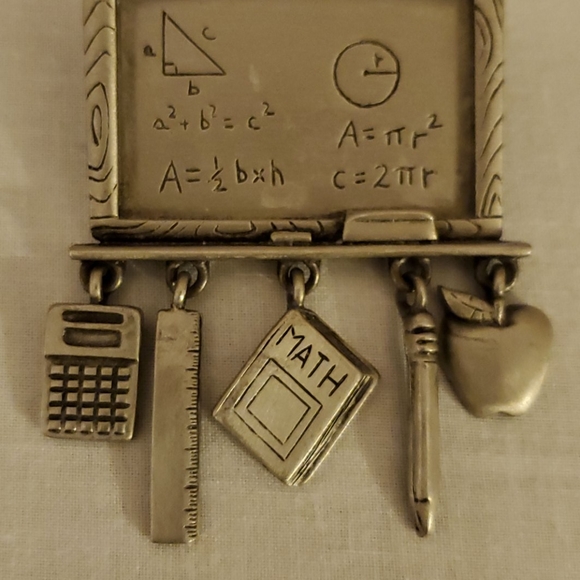 Accessories | Teacher Themed Silver Toned Pin | Poshmark